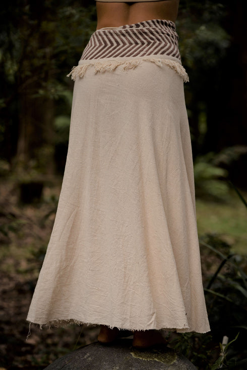 Nepali Cotton Skirt - Cream – ARYA Clothing